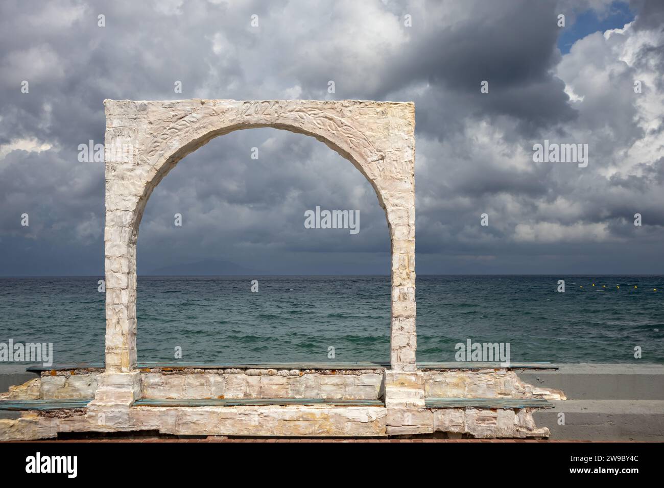 Exhibition of traditional details, used in the greek architecture. Gate ...