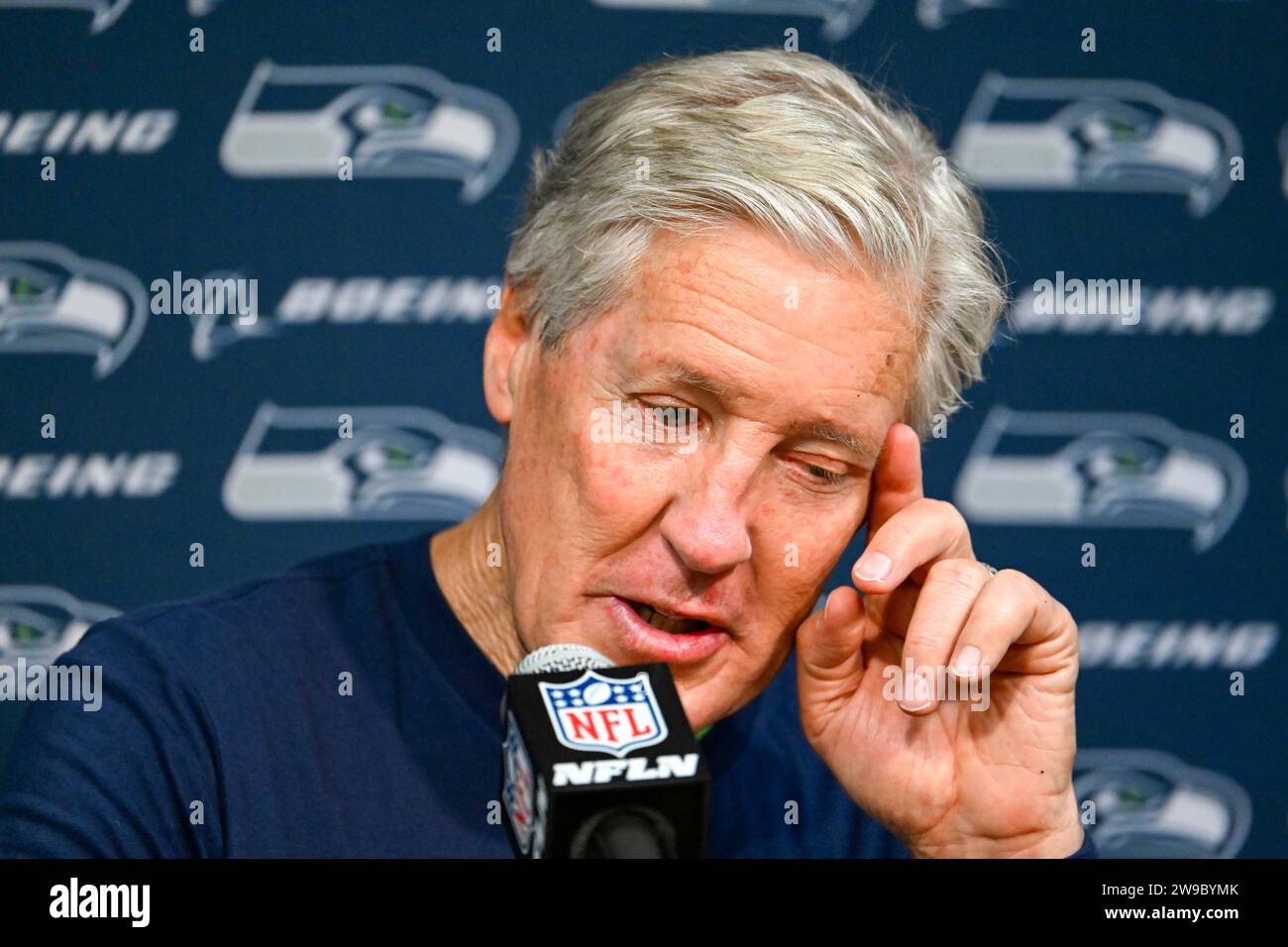 Seattle Seahawks coach Pete Carroll speaks at a press conferencce after ...