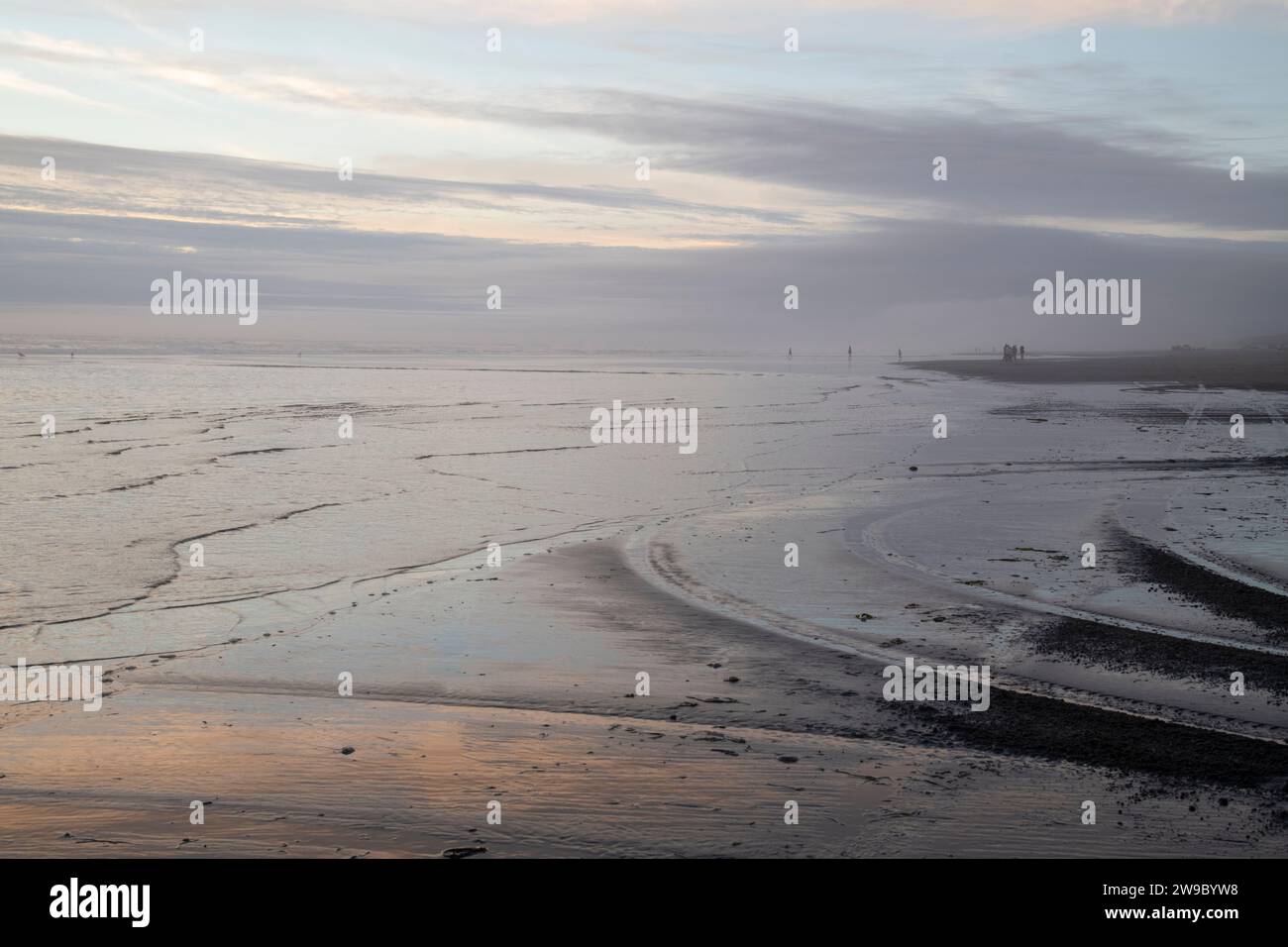 sunset on the beach sunset oregon Stock Photo - Alamy
