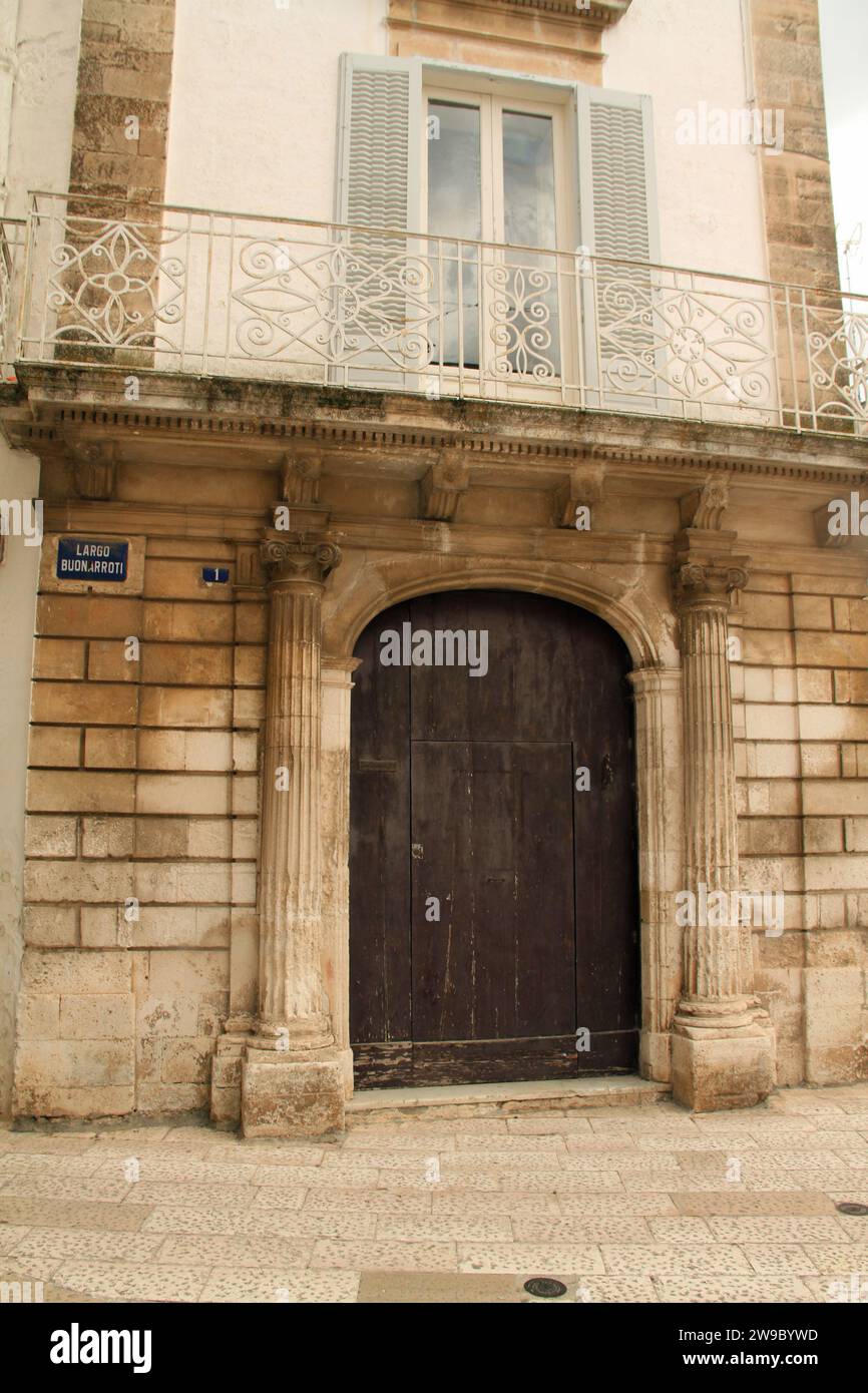 Old portal in the historical center of Martina Franca, Italy Stock ...