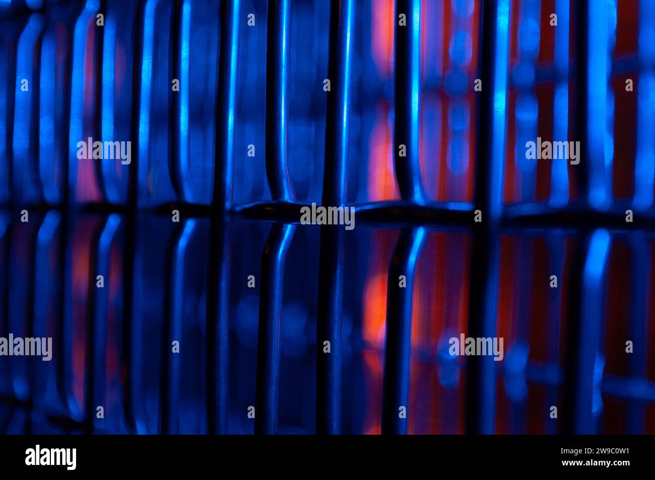 abstract blue metal fence background Stock Photo - Alamy