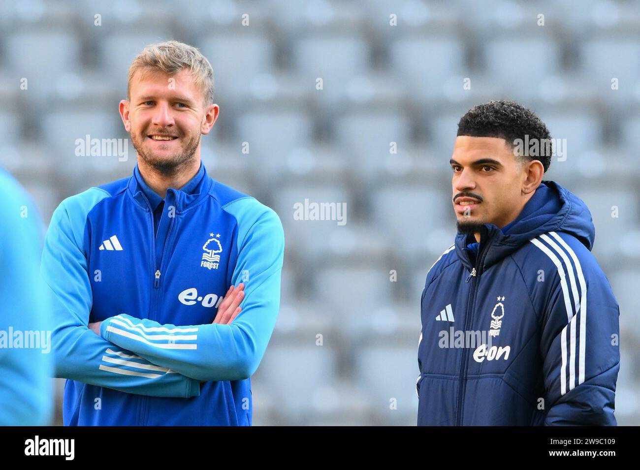 Joe Worrall of Nottingham Forest and Morgan Gibbs-White of Nottingham ...