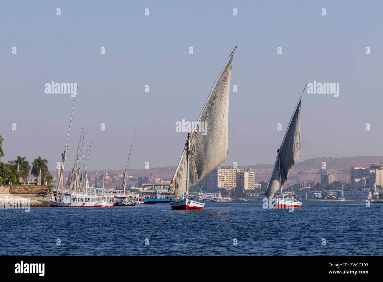 Two feluccas on the Nile, Aswan, Egypt, North Africa Stock Photo - Alamy