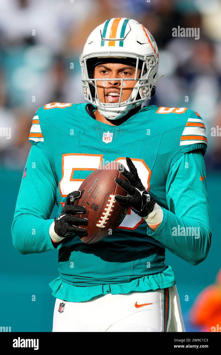 Miami Dolphins linebacker Cameron Goode stands on the field before an ...