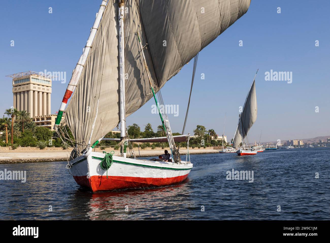 Two feluccas on the Nile, Aswan, Egypt, North Africa Stock Photo - Alamy