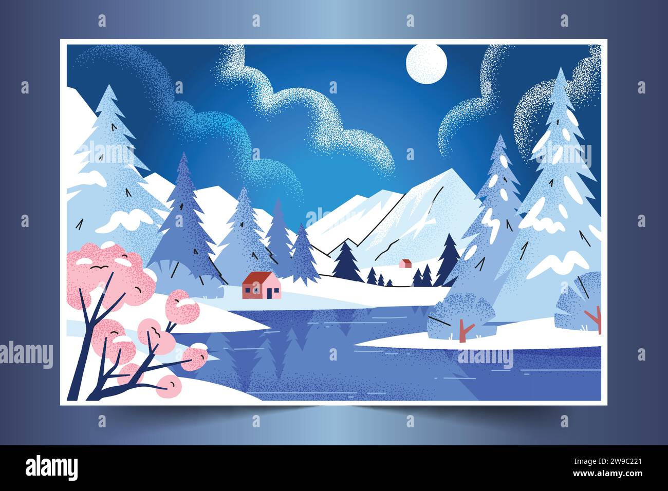 flat background winter season design vector illustration Stock Vector ...