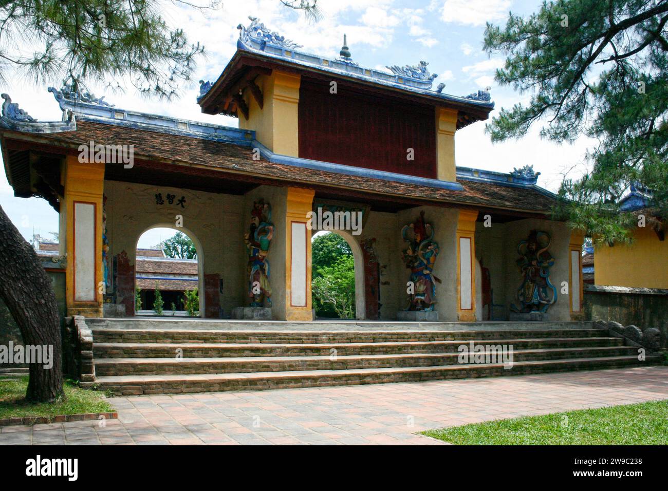 Gate inside of the Pagoda of the Celestial Lady (Tien Mụ Pagoda), a ...