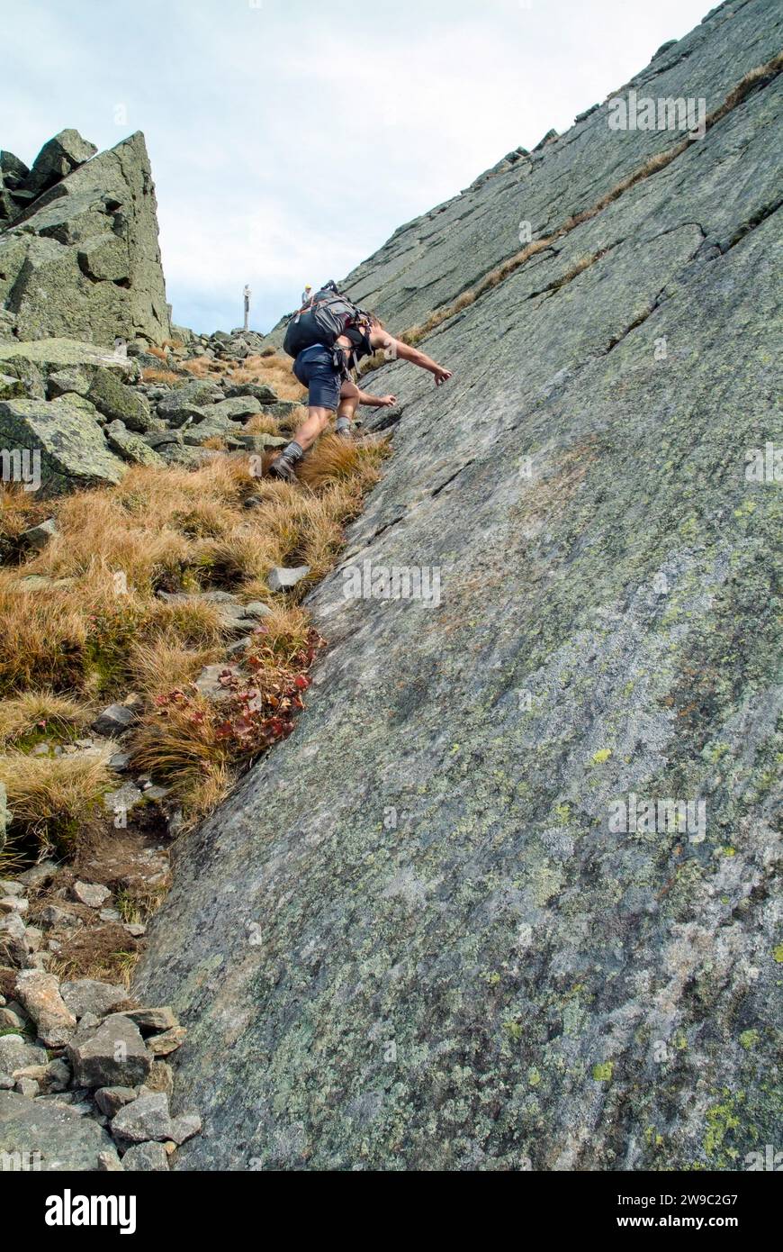 Hiking on the King Ravine Trail during the early autumn months in the ...
