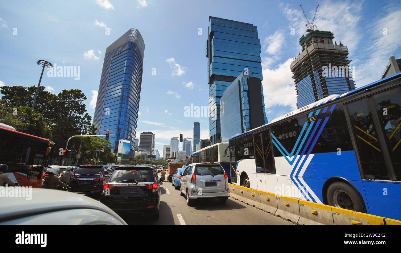 Road traffic of Jakarta, the capital of Indonesia Stock Photo - Alamy