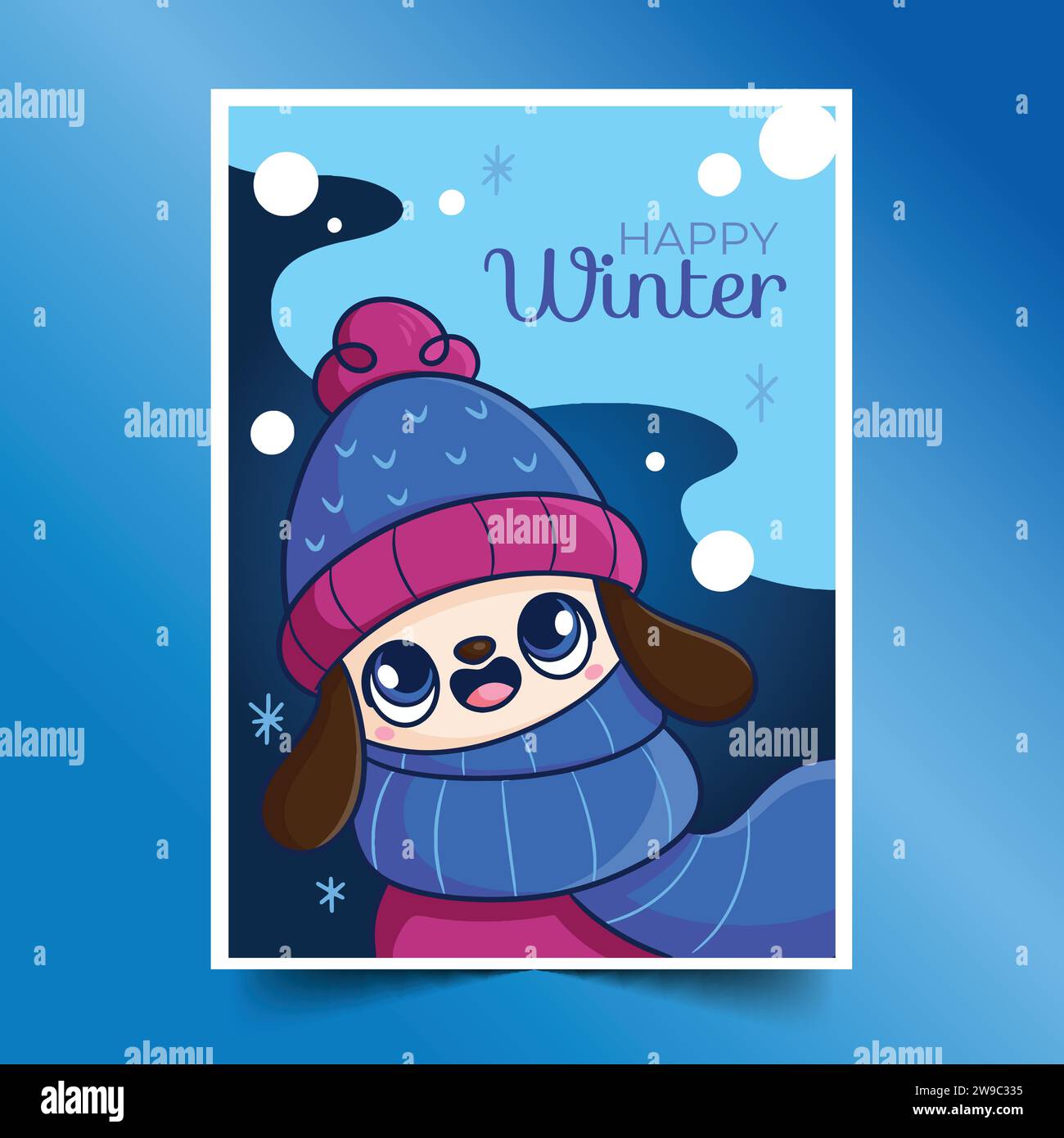 hand drawn greeting cards collection wintertime season design vector ...