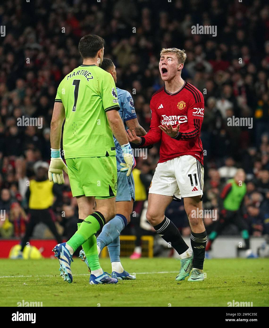 Manchester United's Rasmus Hojlund reacts after not receiving a pass ...