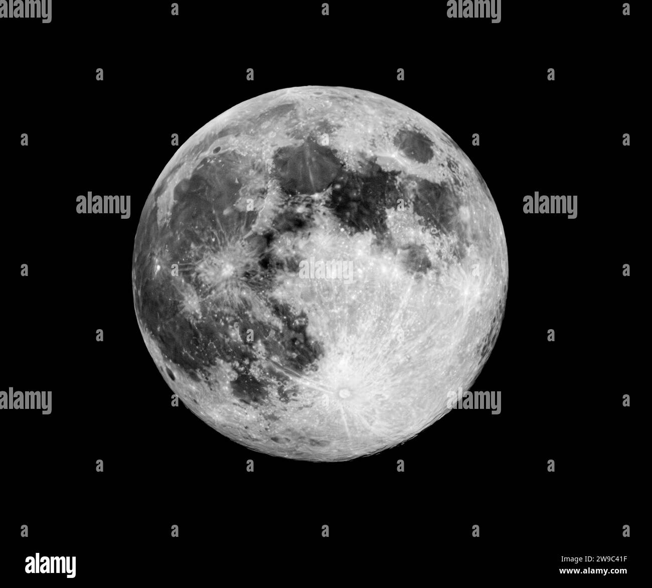 Full moon background isolated on black Stock Photo - Alamy