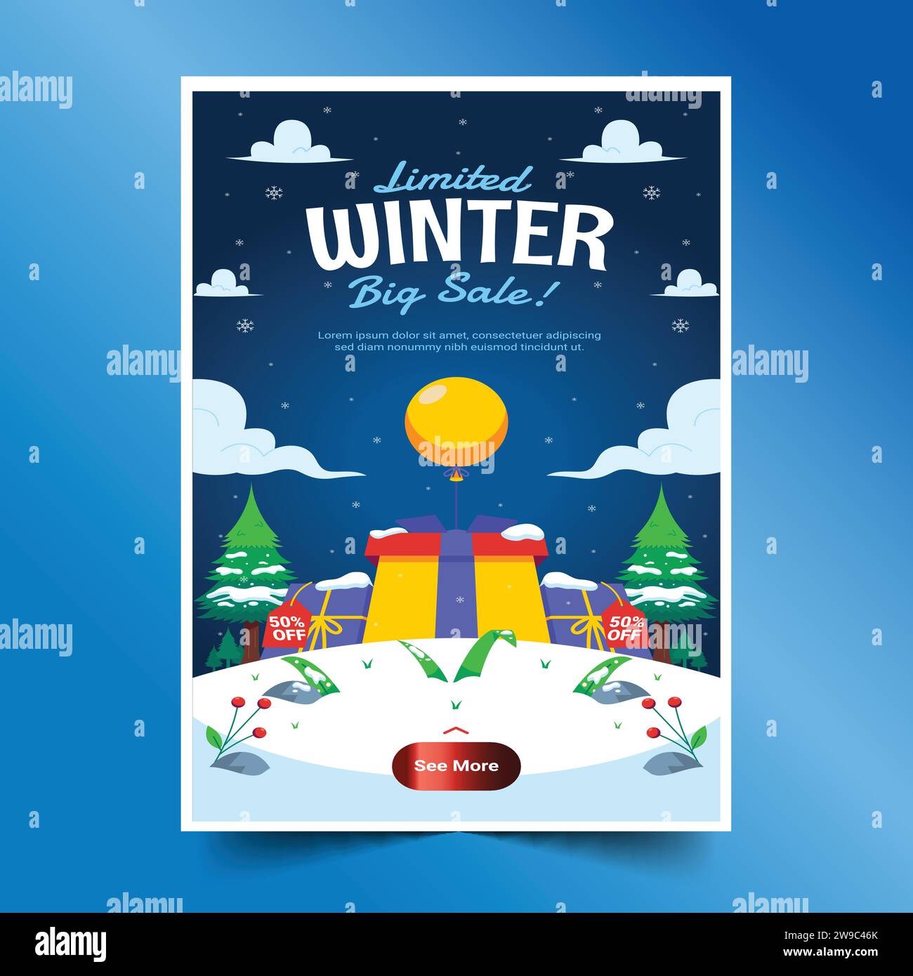 flat banner collection winter season design vector illustration Stock ...