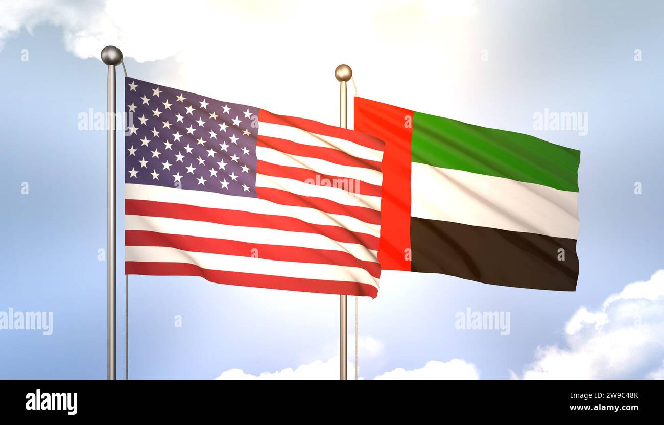 Uae usa flags hi-res stock photography and images - Alamy