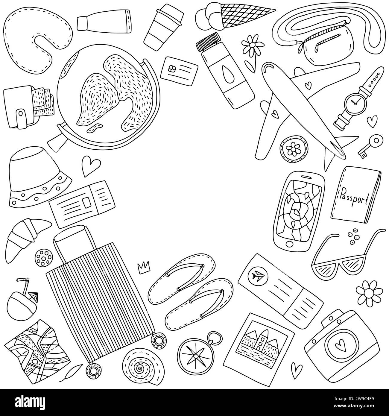 Doodle vector travel frame Stock Vector Image & Art - Alamy