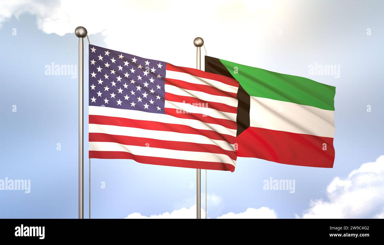 Kuwait usa flag hi-res stock photography and images - Alamy