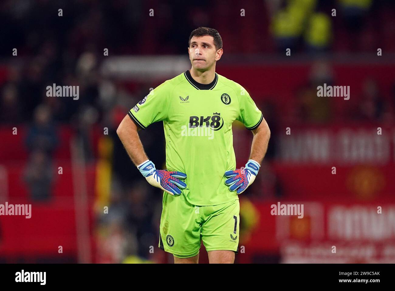 Aston Villa goalkeeper Emiliano Martinez after the Premier League match ...