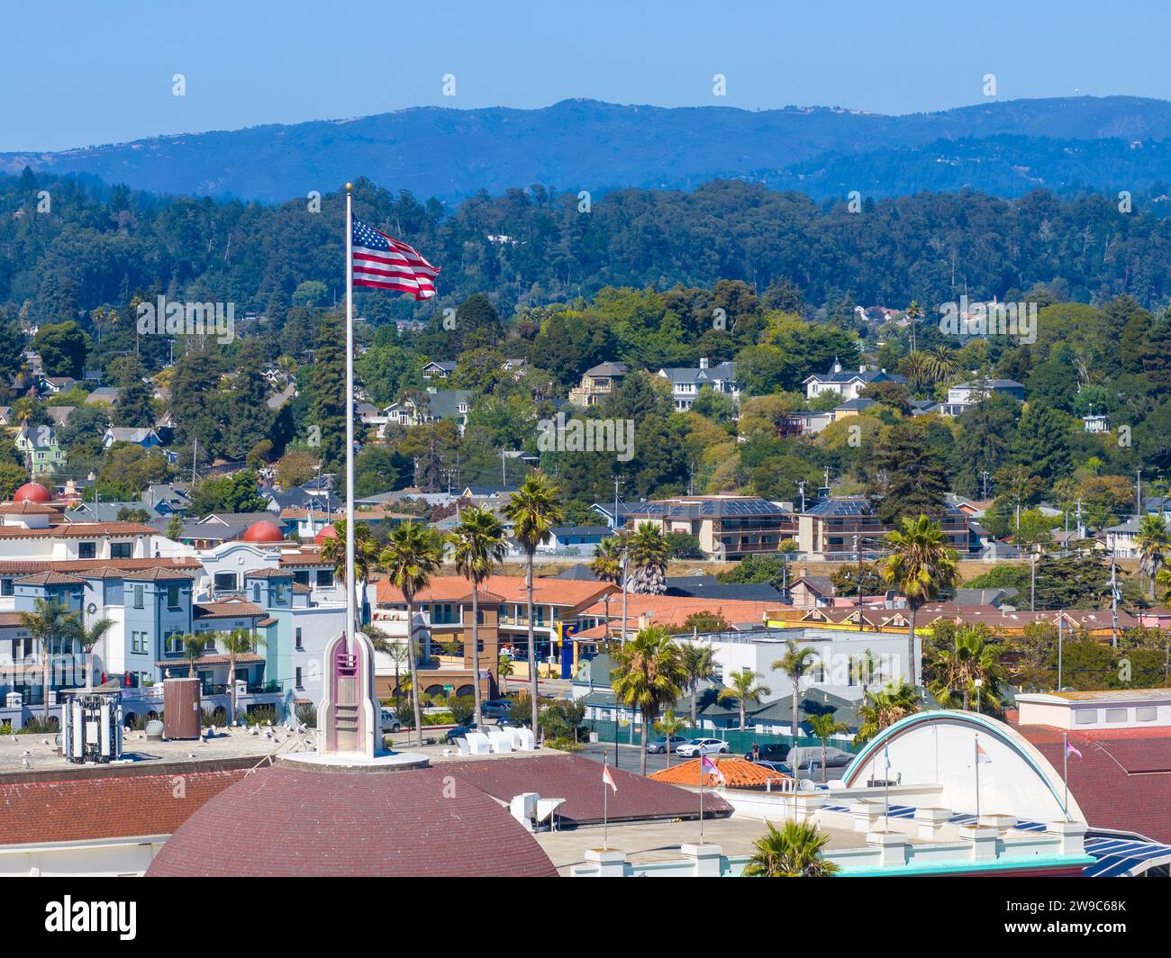 Aerial view american us flag hi-res stock photography and images - Alamy