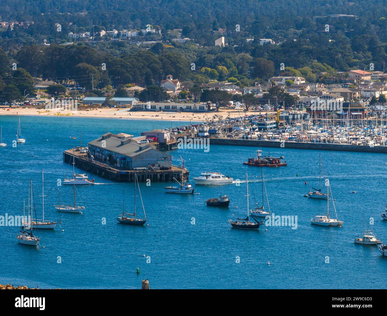 Beautiful aerial view of the Monterey town in California Stock Photo ...