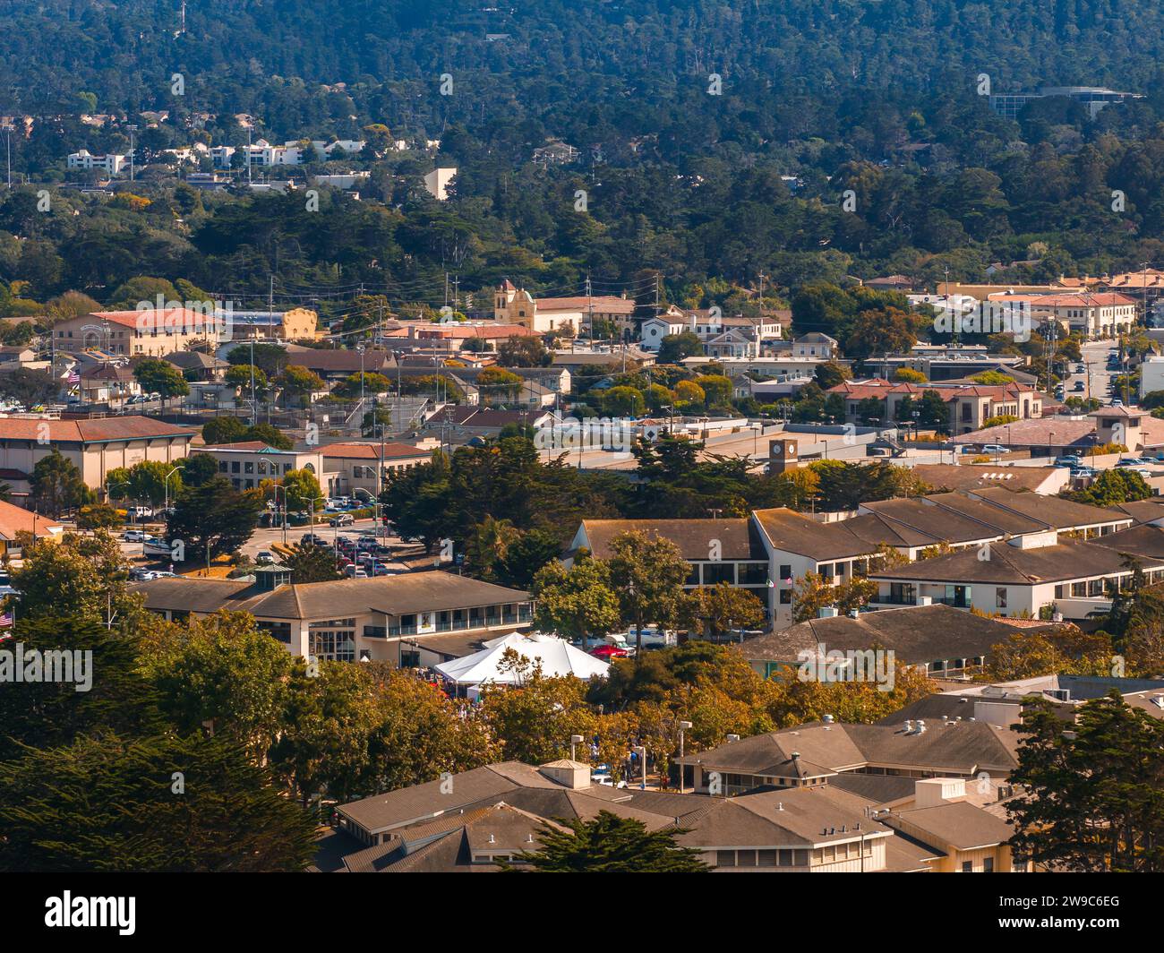 Beautiful aerial view of the Monterey town in California Stock Photo ...