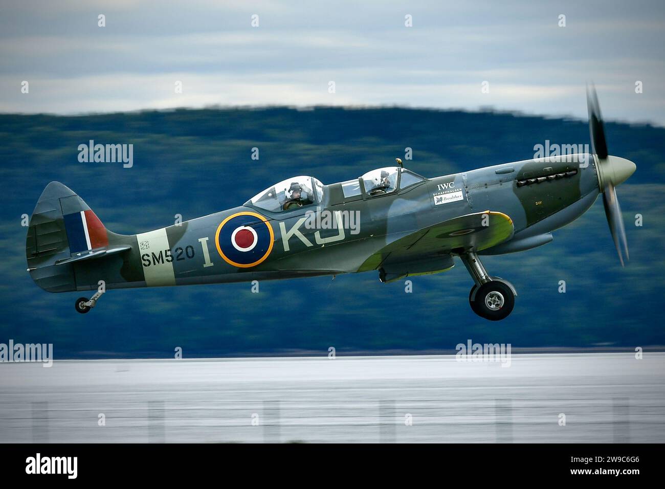 Supermarine Spitfire T.9 G-ILDA SM520 Takes Off From Dundee Airport, Scotland, United Kingdom ...