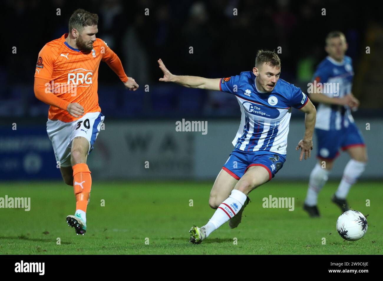 Brody Paterson of Hartlepool United in action with Oldham Athletic's ...