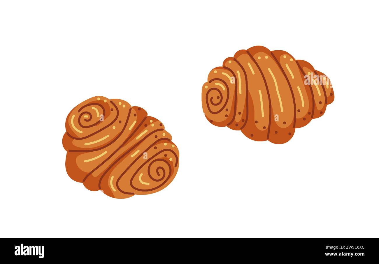 Franzbroetchen german sweet pastry,dessert from hamburg.Vector ...