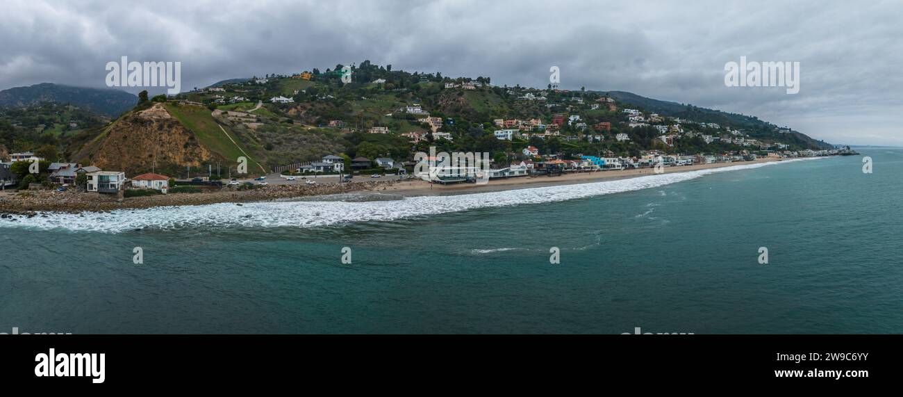 Malibu beach aerial view in California near Los Angeles, USA Stock ...