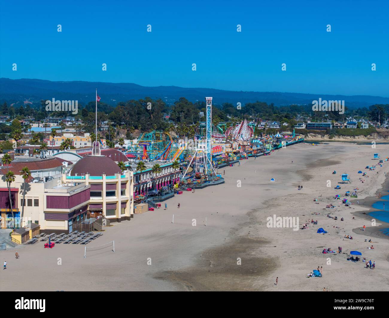 Aerial view of the Santa Cruz beach town in California Stock Photo - Alamy