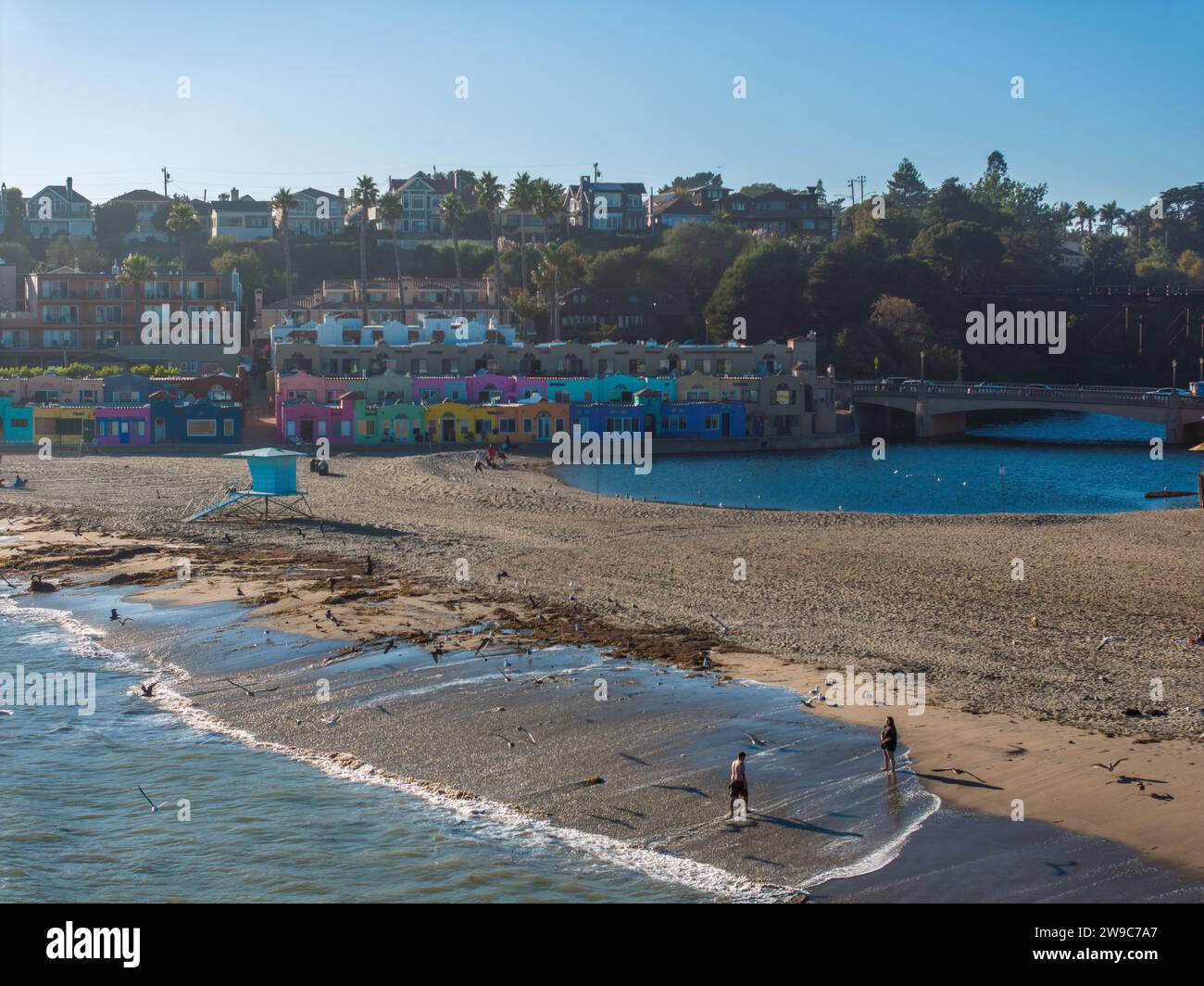 Aerial view of the Capitola beach town in California Stock Photo - Alamy