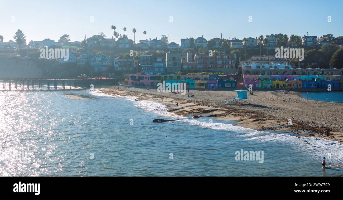 Aerial view of the Capitola beach town in California Stock Photo - Alamy