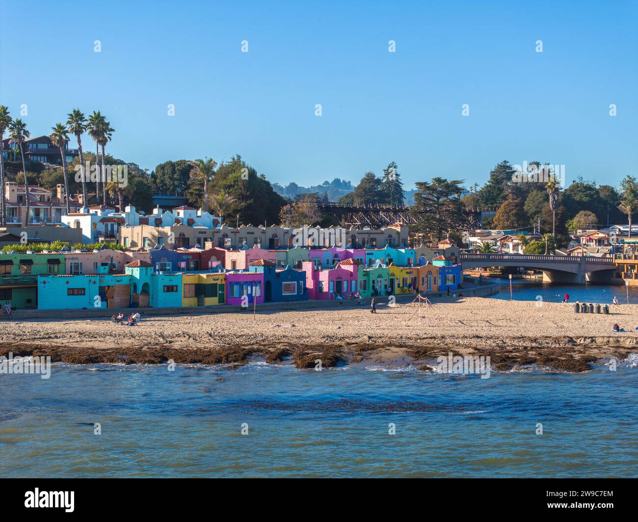 Aerial view of the Capitola beach town in California Stock Photo - Alamy