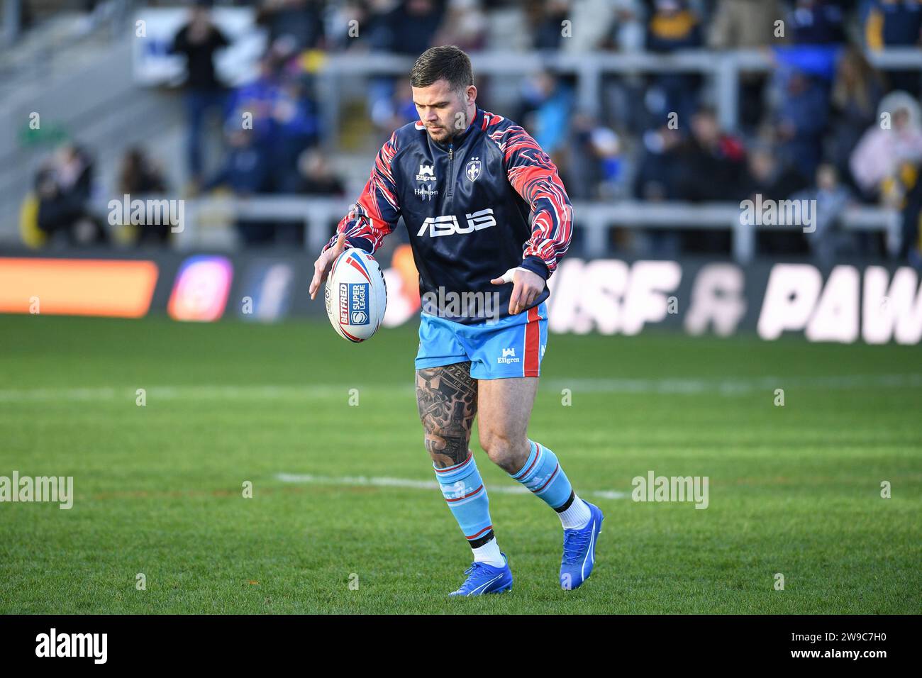 Leeds, England - 26 December 2023 - Wakefield Trinity's Liam Hood ...