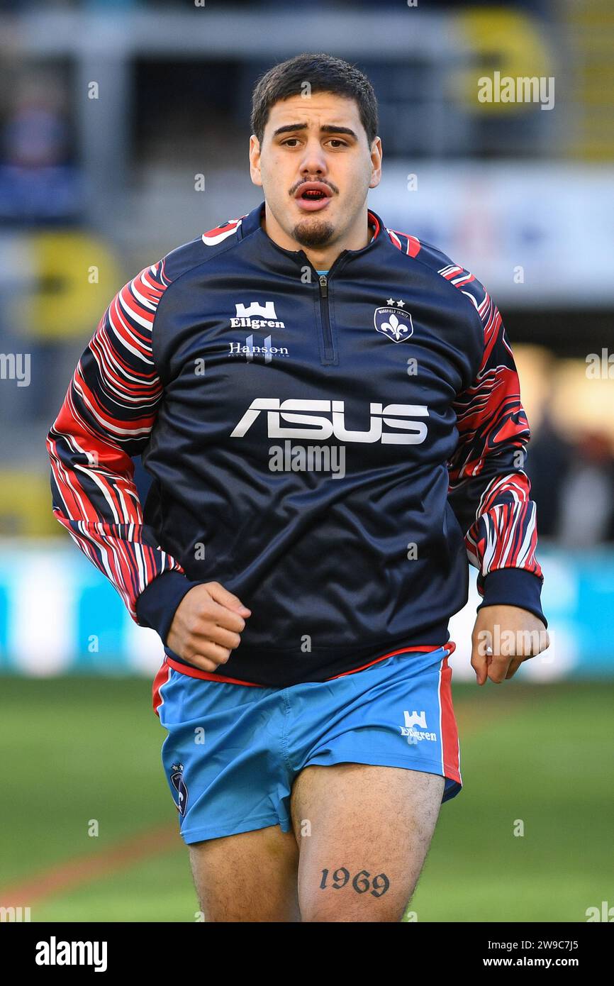 Leeds, England - 26 December 2023 - Wakefield Trinity's Caleb Uele ...