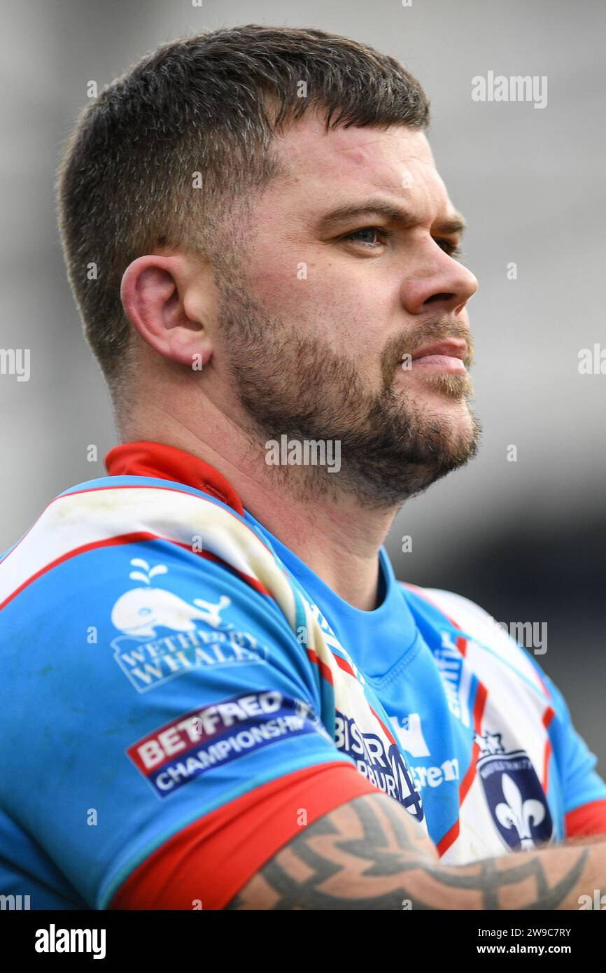 Leeds, England - 26 December 2023 - Wakefield Trinity's Liam Hood ...