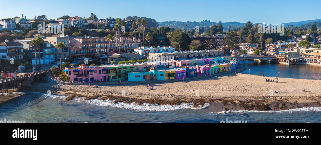 Aerial view of the Capitola beach town in California Stock Photo - Alamy