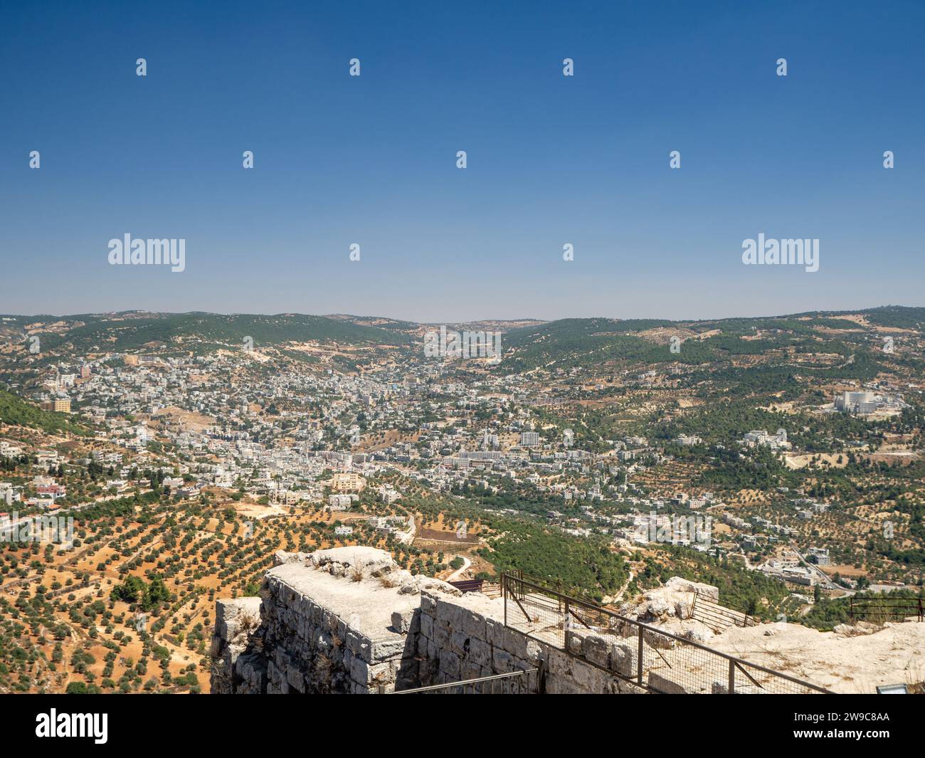 Ajlun city and castle, north of Amman, Jordan, Middle East Stock Photo ...