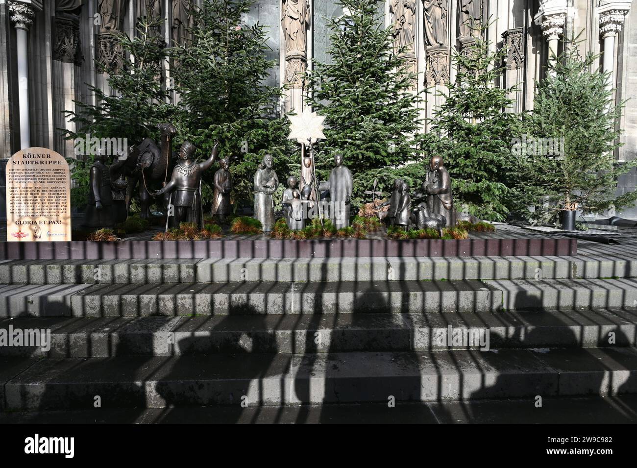 Cologne, Germany. 26th Dec, 2023. Cologne's bronze nativity scene ...