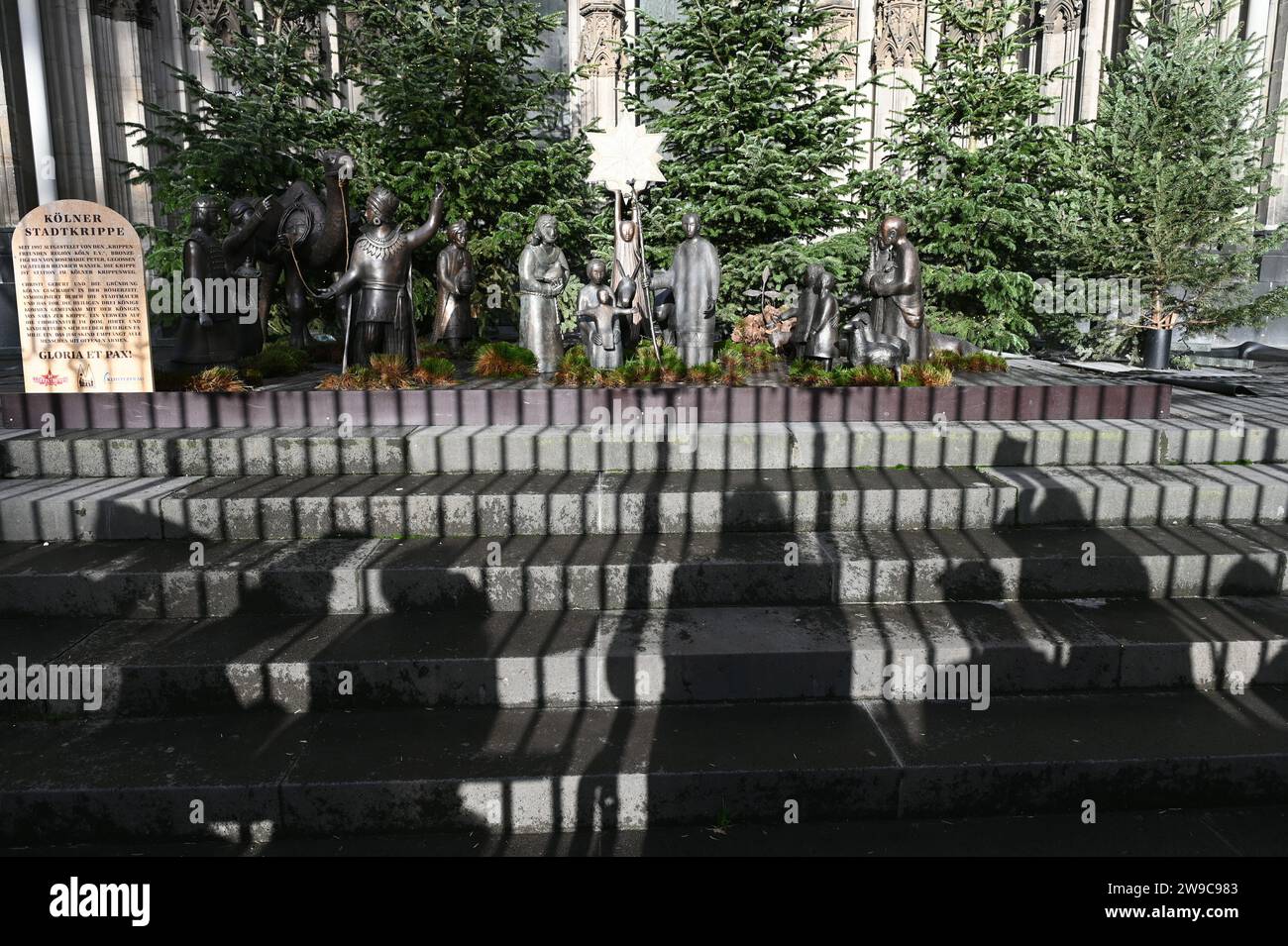 Cologne, Germany. 26th Dec, 2023. Cologne's bronze nativity scene ...