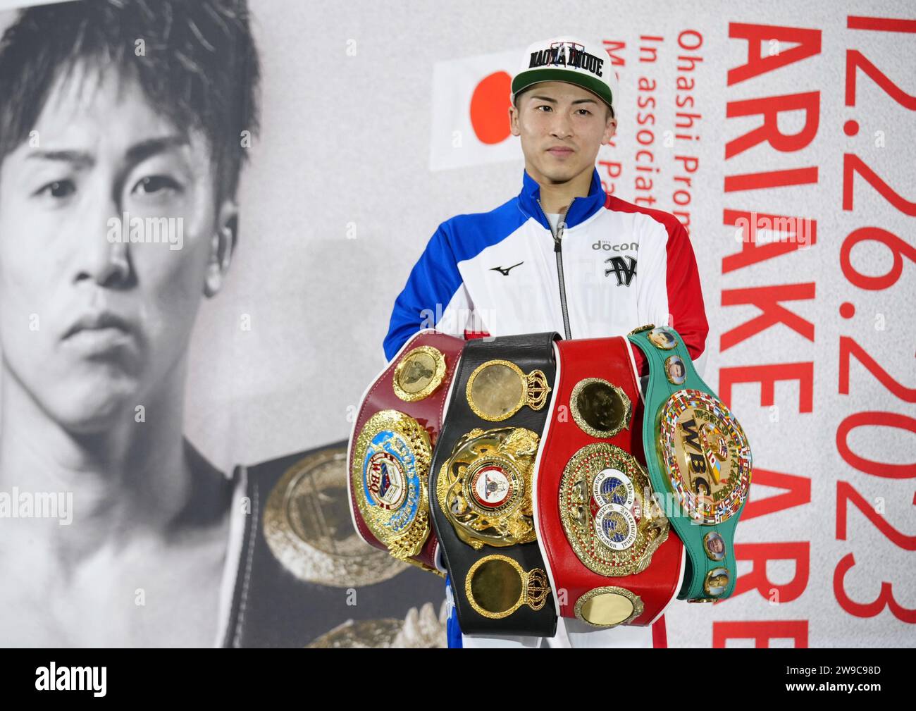 Tokyo, Japan, Dec. 26, 2023. Japanese boxer Naoya Inoue poses during a press conference after ...