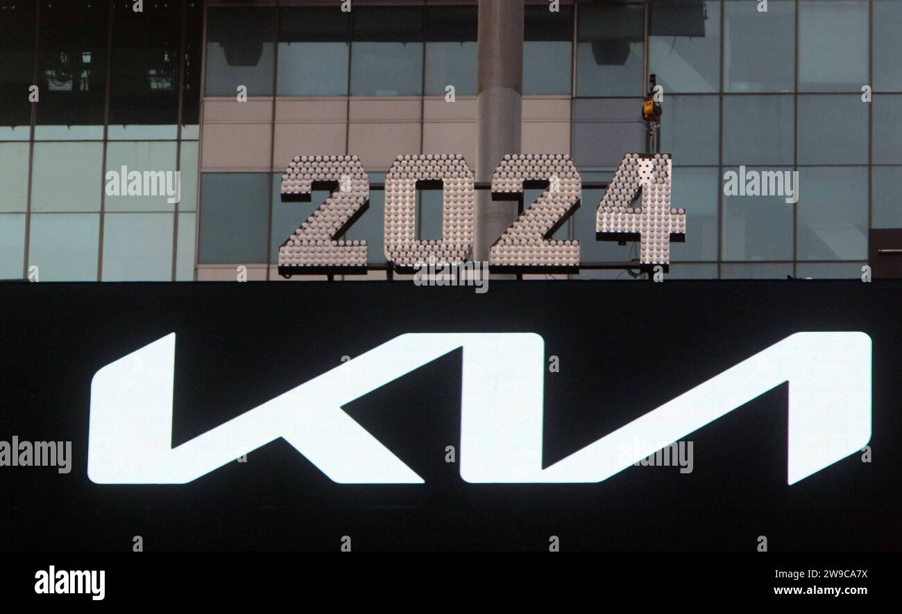 NEW YORK, NY- DECEMBER 26: The 2024 numbers seen atop of One Times ...