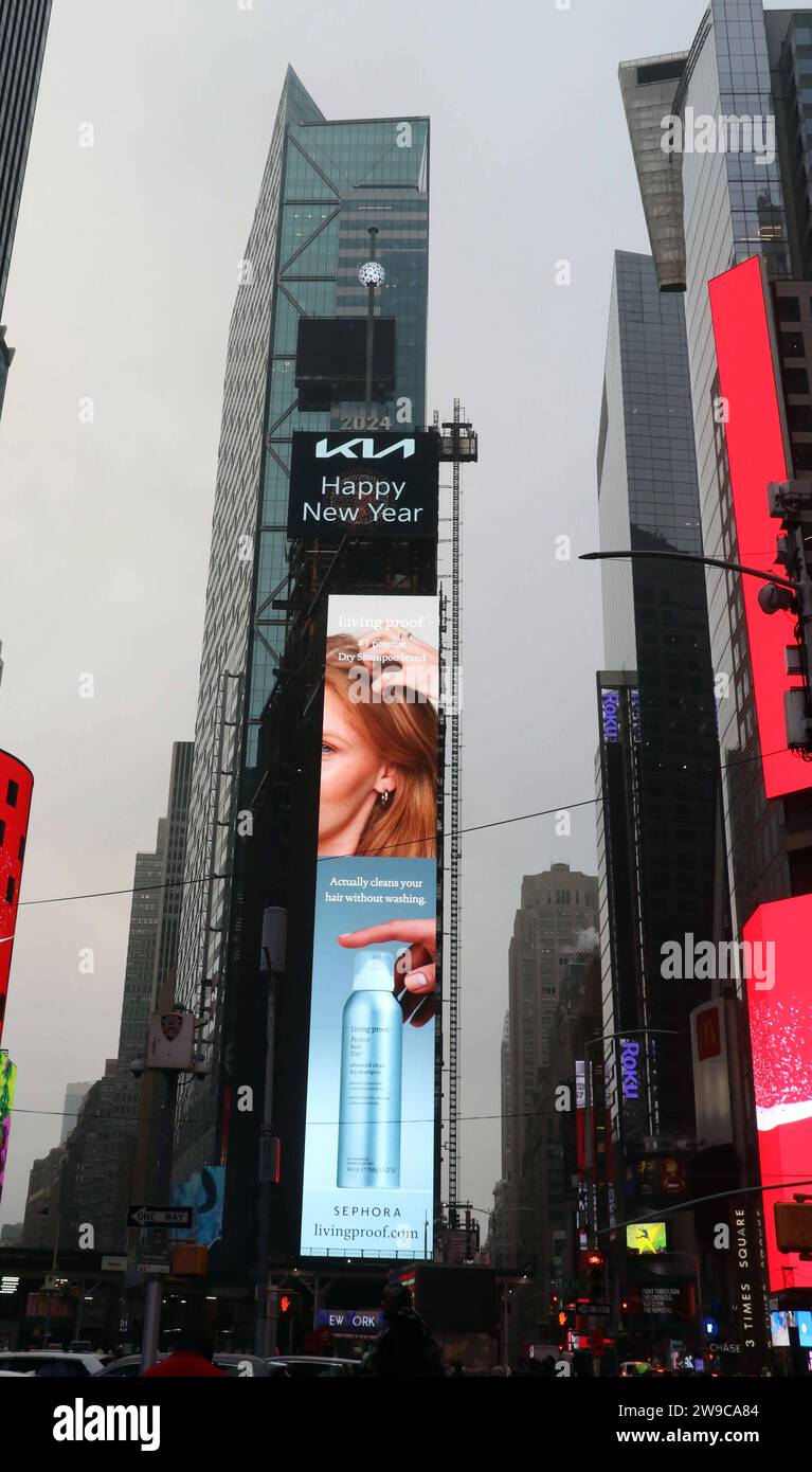 NEW YORK, NY- DECEMBER 26: The 2024 numbers seen atop of One Times ...