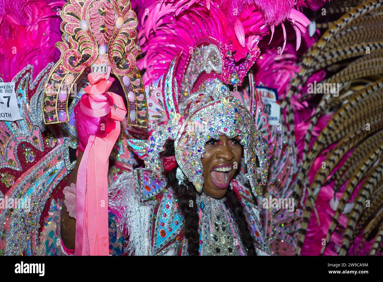 Boxing Day Junkanoo Street parade in The Bahamas where the men and ...