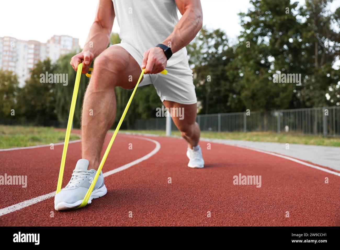 Resistance band feet hi-res stock photography and images - Alamy