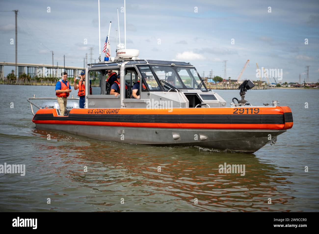 A Coast Guard 29-foot Response Boat–Small crew from Station Houston ...