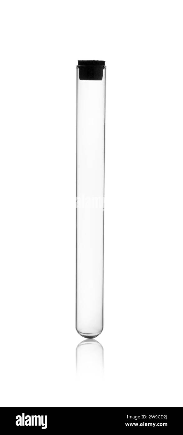 Empty glass test tube isolated on white Stock Photo - Alamy