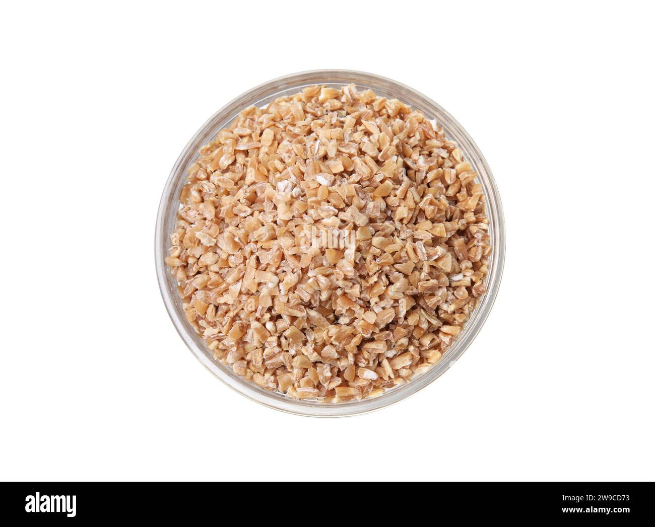 Dry wheat groats in bowl isolated on white, top view Stock Photo - Alamy