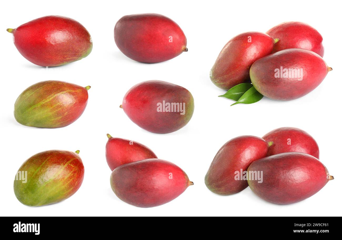 Fresh mango fruits isolated on white, set Stock Photo - Alamy