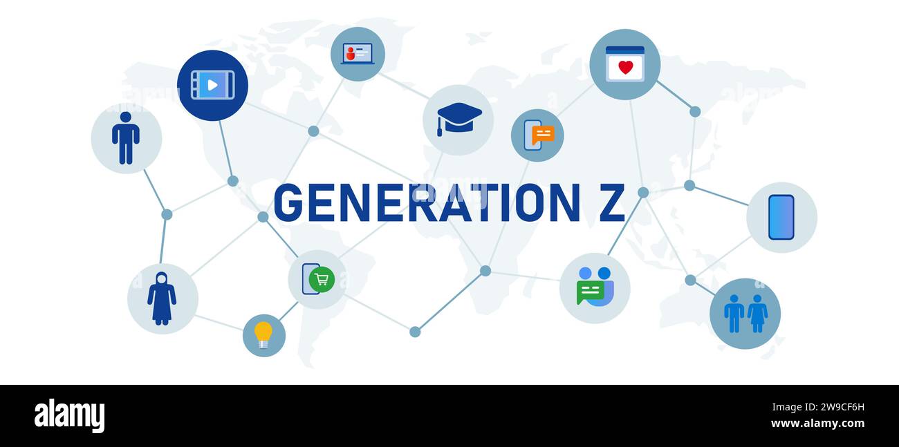 generation z people with modern lifestyle have smartphone technology ...