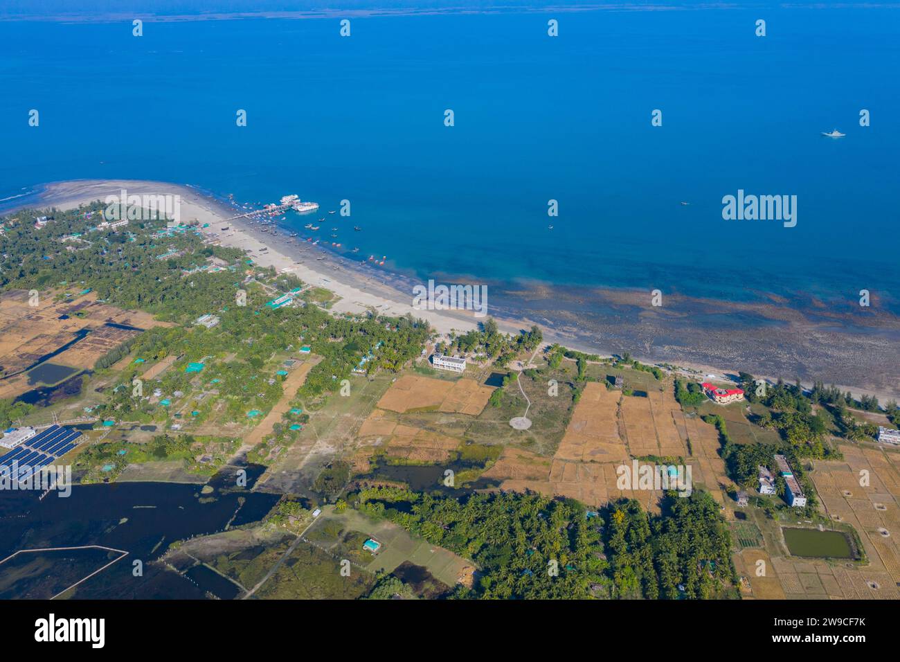 Aerial view of the Saint Martin's Island, locally known as Narikel ...